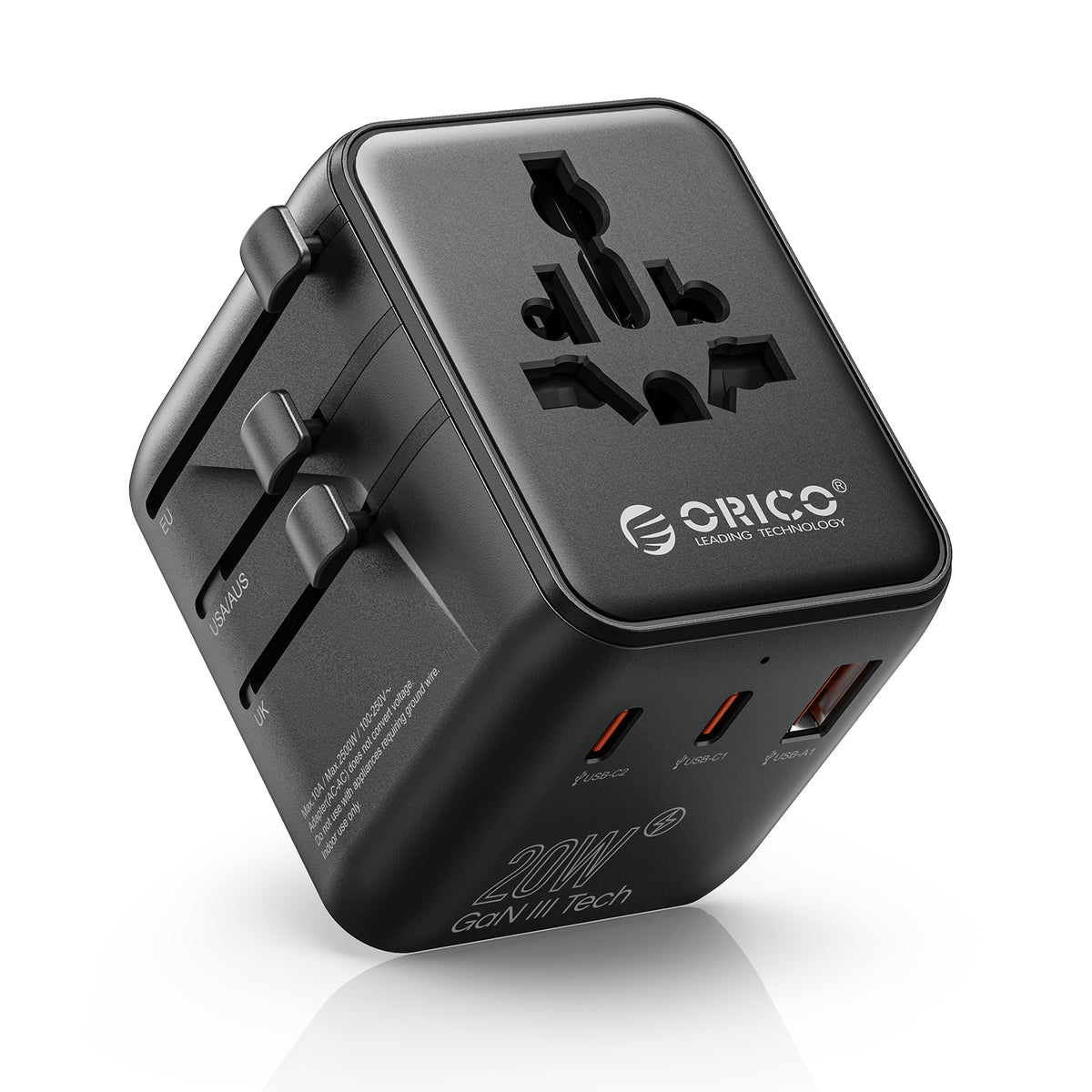 ORICO UA Universal Travel Adapter, PD20W, 2AC+2C+1A, International Cha